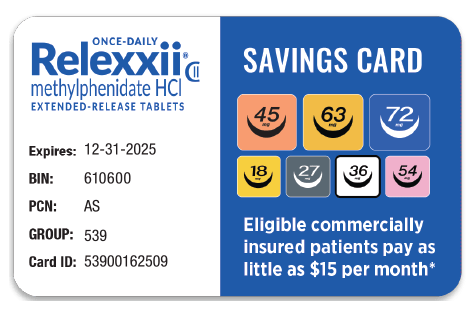Get Your RELEXXII® Methylphenidate Savings Card
